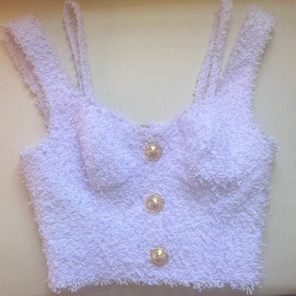 Balmain | Tops | Balmain Purple Bustier Top | Poshmark